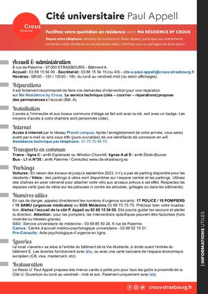 Calaméo - Fiche contact - Cité U' Paul Appell