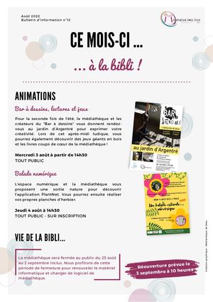 Calaméo - Lettre D'information N°12 Août 2022