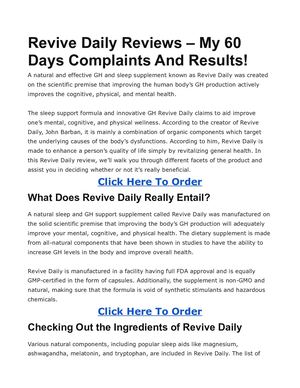 Calaméo - Revive Daily Reviews - My 60 Days Complaints And Results!
