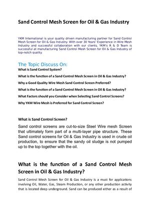 Calaméo - Sand Control Mesh Screen For Oil