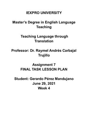 Calaméo - Final Task Lesson Plan Ger Per Man