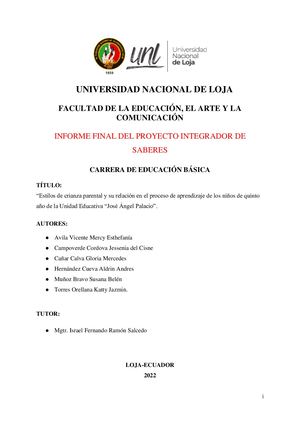 Calaméo - Informe Final Del Proyecto Integrador De Saberes ( Grupo 1)