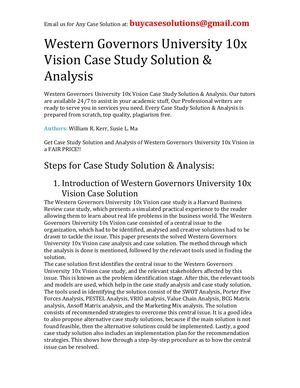 Calaméo - Western Governors University 10x Vision Case Study Solution ...