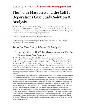 Calaméo - The Tulsa Massacre And The Call For Reparations Case Study ...