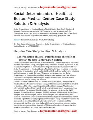 Calaméo - Social Determinants Of Health At Boston Medical Center Case ...