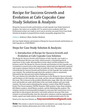 Calaméo - Recipe For Success Growth And Evolution At Cafe Cupcake Case ...