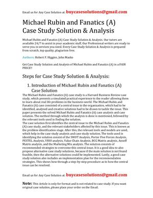 Calaméo - Michael Rubin And Fanatics (A) Case Study Solution Analysis