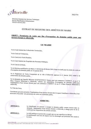 Calaméo - 2022 754 Permission De Voirie Occupation Du Domaine Public ...