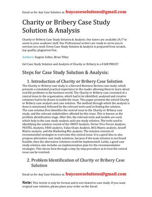 Calaméo - Charity Or Bribery Case Study Solution Analysis
