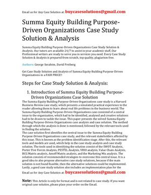 Calaméo - Summa Equity Building Purpose Driven Organizations Case Study Solution Analysis