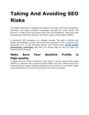 Calaméo - Taking And Avoiding Seo Risks