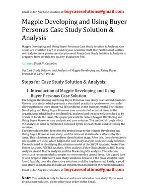 Calaméo - Magpie Developing And Using Buyer Personas Case Study ...