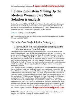 Calaméo - Helena Rubinstein Making Up The Modern Woman Case Study ...