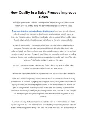 Calaméo - How Quality in a Sales Process Improves Sales
