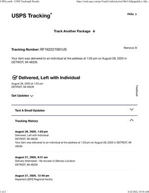 Calaméo - RF162221061US USPS Com® - USPS Tracking® Results - FOR ...