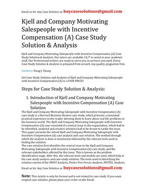 Calaméo - Kjell And Company Motivating Salespeople With Incentive Compensation (A) Case Study ...