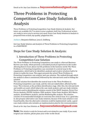 Calaméo - Three Problems In Protecting Competition Case Study Solution ...