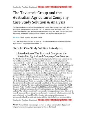 Calaméo - The Tavistock Group And The Australian Agricultural Company ...