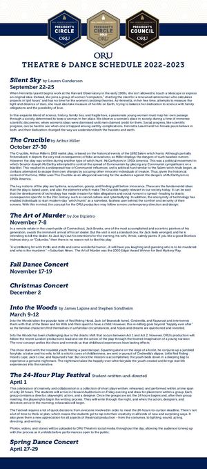 Calaméo - 2022-2023 ORU Theatre Schedule