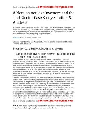 Calaméo - A Note On Activist Investors And The Tech Sector Case Study ...