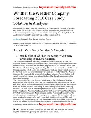 Calaméo - Whither The Weather Company Forecasting 2016 Case Study ...