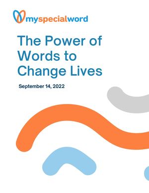 Calaméo - My Special Word - The Power of Words to Change Lives