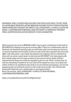 Calaméo - LOST LOVE SPELL CASTER TO GET MY EX BACK CONTACT ...