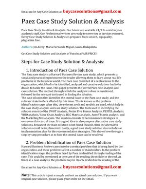 Calaméo - Paez Case Study Solution Analysis