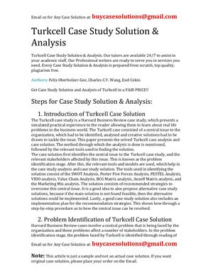 Calaméo - Turkcell Case Study Solution Analysis