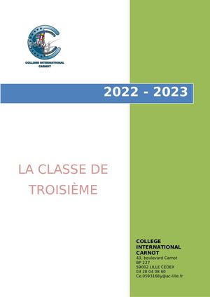 Calaméo - La Classe De Troisieme 2022 2023