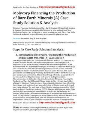 Calaméo - Molycorp Financing The Production Of Rare Earth Minerals (A ...