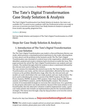 Calaméo - The Tate's Digital Transformation Case Study Solution Analysis