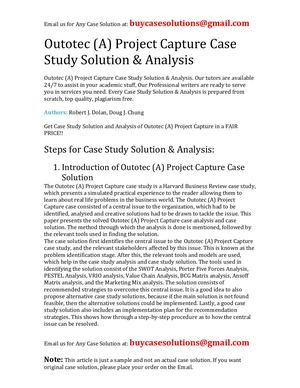 Calaméo - Outotec (A) Project Capture Case Study Solution Analysis
