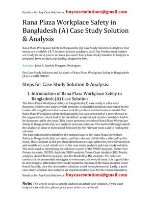 Calaméo - Rana Plaza Workplace Safety In Bangladesh (A) Case Study ...