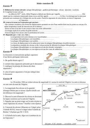 Calaméo - La Theorie De La Tectonique Des Plaques Serie Dexercices Word 1