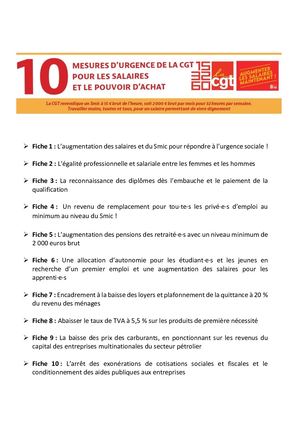 Calaméo - 10 Fiches revendications Salaires Cgt