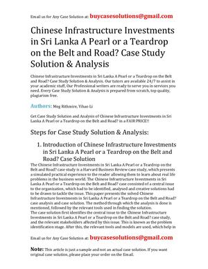 Calaméo - Chinese Infrastructure Investments In Sri Lanka A Pearl Or A ...