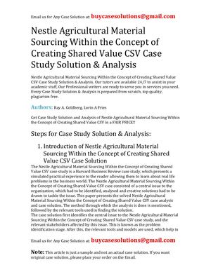 Calaméo - Nestle Agricultural Material Sourcing Within The Concept Of Creating Shared Value CSV ...