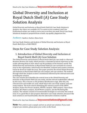 Calaméo - Global Diversity And Inclusion At Royal Dutch Shell (A) Case ...