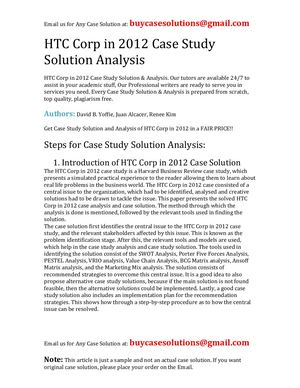 Calaméo - HTC Corp In 2012 Case Study Solution Analysis
