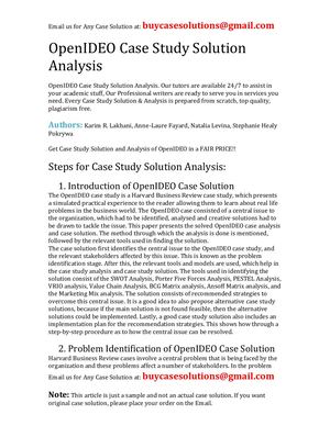 Calaméo - OpenIDEO Case Study Solution Analysis
