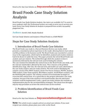 Calaméo - Brasil Foods Case Study Solution Analysis