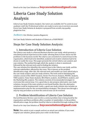 Calaméo - Liberia Case Study Solution Analysis