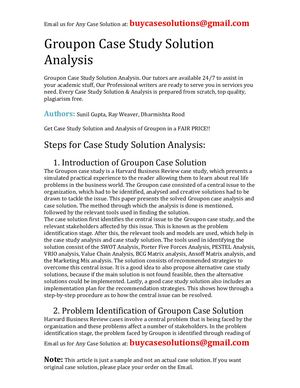 Calaméo - Groupon Case Study Solution Analysis