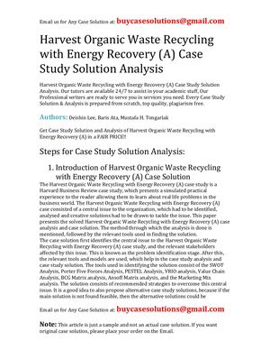 Calaméo - Harvest Organic Waste Recycling With Energy Recovery (A) Case ...