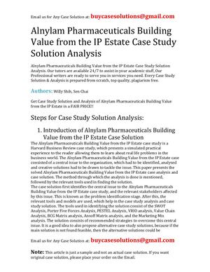 Calaméo - Alnylam Pharmaceuticals Building Value From The Ip Estate Case Study Solution Analysis