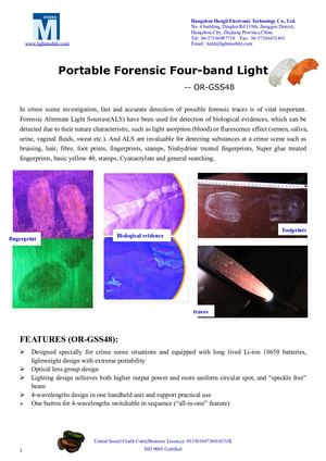 Calaméo - Portable Forensic Four-band Light -- OR-GSS48