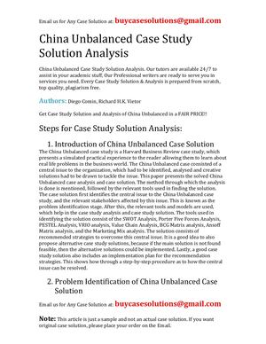 Calaméo - China Unbalanced Case Study Solution Analysis