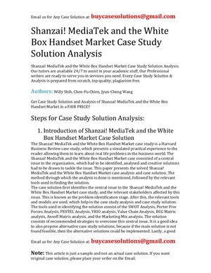 Calaméo - Shanzai! MediaTek And The White Box Handset Market Case Study ...