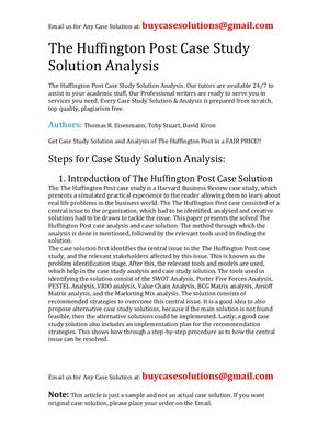 Calaméo - The Huffington Post Case Study Solution Analysis